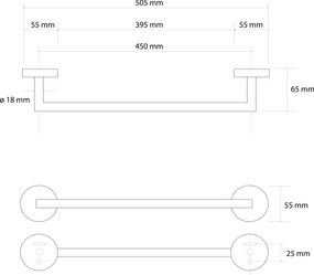 Sapho Sapho, X-ROUND GOLD držák na ručníky 450mm, zlatá, XR402GB