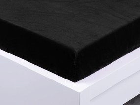 XPOSE® Mikroplyšové  prostěradlo Exclusive  - černé 180x200 cm