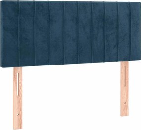 Box spring postel s matrací a LED tmavě modrá 90x190 cm samet 3134499
