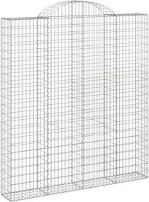 Klenuté gabionové koše 3 ks 200x30x220/240cm pozinkované železo 3146237
