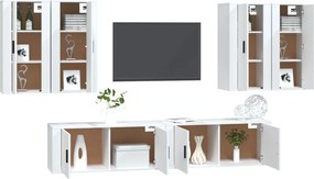 vidaXL 6dílný set TV skříněk kompozitní dřevo [3188710] Barva: Bílá