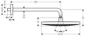 Hansgrohe Raindance Select S, hlavová sprcha 300 2jet se sprchovým ramenem, bílá/chromová, HAN-27378400