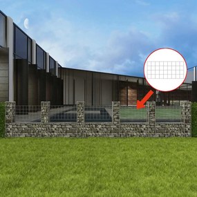 Gabionový koš ve tvaru U pozinkovaná ocel 570 x 20 x 100 cm 142547