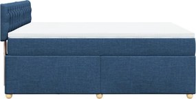 Box spring postel s matrací modrá 140x200 cm textil 3289016
