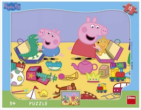 DINO Puzzle deskové 12 dílků Peppa Pig skládačka 31x23cm dn303119