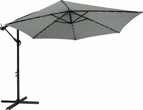 Avenberg Velký polohovatelný slunečník Sunny LED 300, šedá
