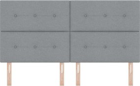 Výškově nastavitelné čelo postele Světle šedá 180 cm textil 3337847