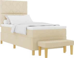 Postel s boxspringem s polštářem Krémová 200 x 100 cm textil 3344357