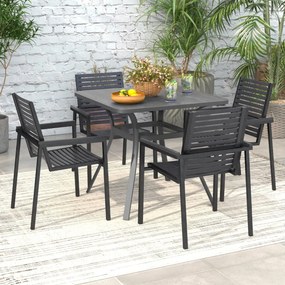 Costway Zahradní stůl s deskou ve vzhledu dřeva pro 4 osob – 80 × 80 × 73 cm