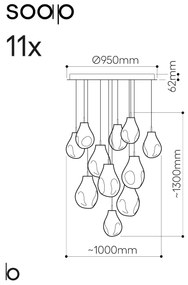 Baldachýn pro 11 svítidel Bomma Soap Large a Small Barva: Bílá