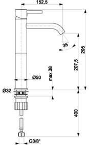 KFA Armatura 5822-612-00 - Umyvadlová baterie NEDA 29,5 cm lesklý chrom