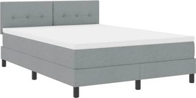 Postel s boxspringem s čelo Světle šedá 140 x 190 cm textil 3338685