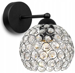Nástěnné svítidlo Crystal 1, 1x stříbrné křišťálové stínítko