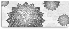 Malvis ® Obraz Mandala kovově šedá Velikost: 100x40 cm