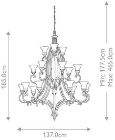 Feiss FE-DRAWING-ROOM18 - Lustr na řetězu DRAWING ROOM 18xE27/60W/230V