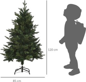 Aosom Vánoční stromek, umělá jedle, 1,2 m, včetně stojanu, Ø85 cm x 120 cm, zelená