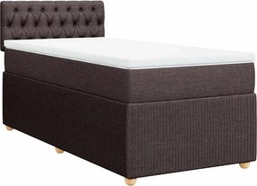 Box spring postel s matrací tmavě hnědá 90x200 cm textil 3287349