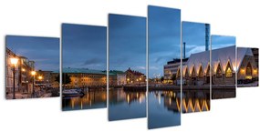 Obraz vodního kanálu - Göteborg (210x100 cm)