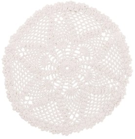 Bílé bavlněné kulaté prostírání krajka Lace white - Ø 32*0,5cm