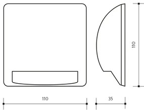 PANLUX LEON SQUARE nástěnné zahradní LED svítidlo 4W antracit