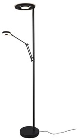 TRIO 424210332 BARRIE stojací lampa dotyková LED D300mm 32W/4000lm, 6W/600lm 2700-3350-4000K matná černá, stmívatelné Stojanové lampy