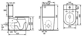 Sapho Sapho, INFINITY RIMLESS WC kombi mísa s nádržkou, spodní/zadní odpad, bílá, PC105WR