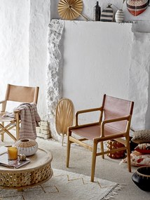 BLOOMINGVILLE Kožené křeslo OLLIE hnědé 82050203AA