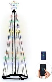 Solight LED smart vánoční stromek / 150 cm / 154 LED / RGB / dálkový o