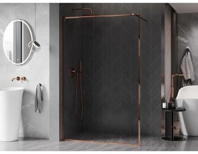 Mexen Kioto-F, sprchová zástěna s rámem 70 x 202 cm, 8 mm čiré sklo, profil růžové zlato, 800-070-104-60-00