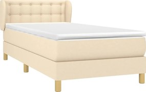 vidaXL Box spring postel s matrací 90x200 cm textil [3127098] Barva: Tmavě šedá