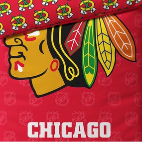 Hokejové povlečení NHL Chicago Blackhawks Shields Velikost: 140x200 + 70x90 cm