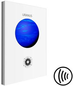 Obraz Uran - modrá planeta sluneční soustavy na šedém pozadí