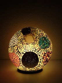 Stolní lampa ART DONAT žlutá,37 cm, ruční práce