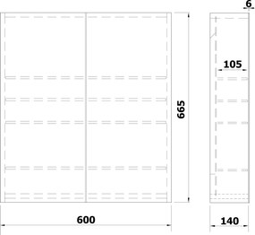 Sapho Sapho, NEON galerka, dvojité zrcadlo, 600x665mm, bílá, 501.200.0