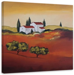 Obraz na plátně Toskánsko Krajina Itálie - 60x60 cm