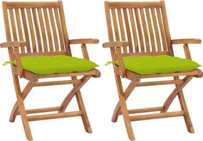vidaXL Zahradní židle 2 ks podušky masivní teak [3062428] Barva: krémová