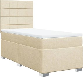 Box spring postel s matrací krémová 90x190 cm textil 3292648
