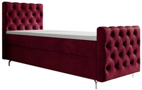 Jednolůžková postel 80 cm Clinton Comfort (bordó) (s roštem, s úl. prostorem). 1082199