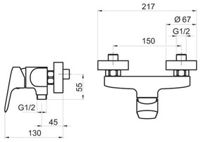 Novaservis Titania Pure Sprchová baterie, chrom 90361/1,0