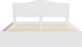 Rám postele s čelo Bílá 200 x 200 cm Masivní borové dřevo 3413263