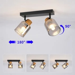 Brilagi - Bodové svítidlo HYGGE 2xE14/15W/230V černá/kouřová