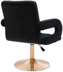 LuxuryForm Židle BOSTON VELUR na zlatém talíři - černá