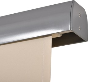 Outsunny Venkovní Rolovací Záclona 2,5 x 1,6 m Skladatelný Vertikální Sluneční Stín s Kličkou, Hliník a Polyester 280 g/m² UV50+ Ochrana pro Balkon, …