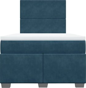 Box spring postel s matrací modrá 120 x 190 cm samet 3290856