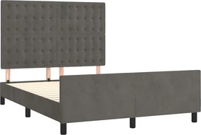 Rám postele bez matrace tmavě šedá 140 x 200 cm samet 3126002