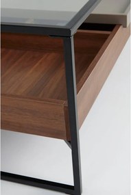 Konferenční stolek se skleněnou deskou v tmavě přírodní barvě 60x120 cm Sveg – Jotex