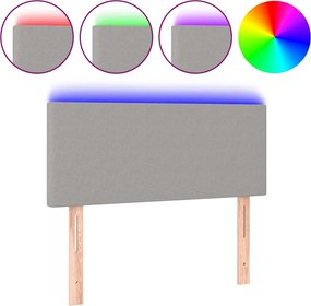 Čelo postele s LED světle šedé 90x5x78/88 cm textil 3121314