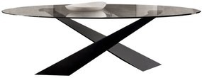 RIFLESSI - Stůl LIVING se skleněnou oválnou deskou