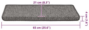 vidaXL Marketos Samolepící nášlapy na schody sisal 15ks 65x21x4cm šedé a béžové