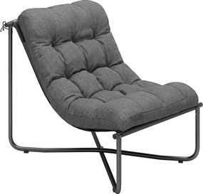 Lounge chair Outdoor Ergonomická zahradní židle s polštářem šetrným k pokožce Široký sedák Ocelový rám Tmavě šedá barva